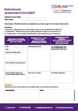 Behavioural Assessment Form